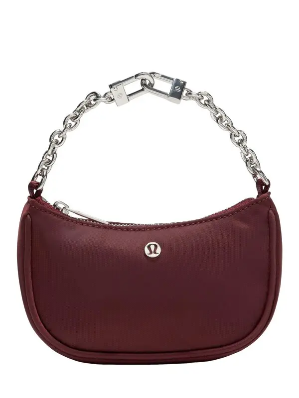Lululemon City Essentials Nano Shoulder Bag - Burgundy Bay/silver