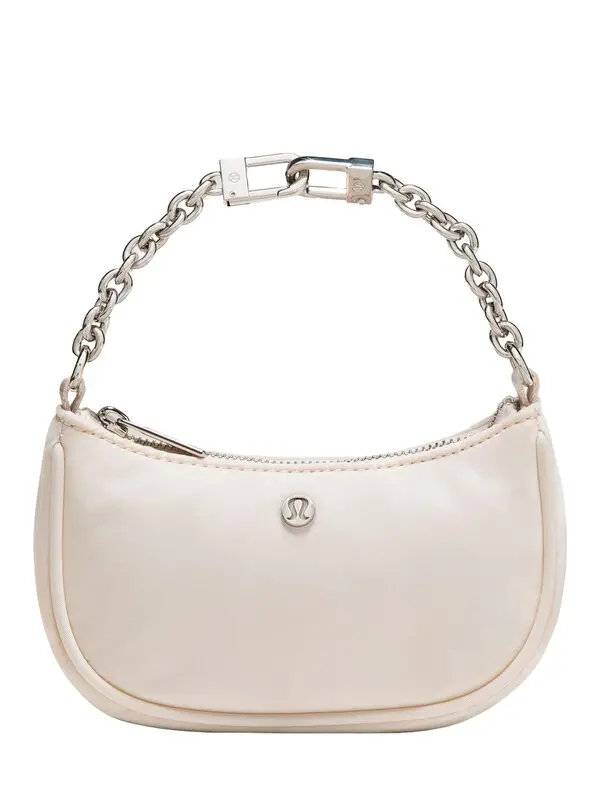 Lululemon City Essentials Nano Shoulder Bag - Light Ivory/silver