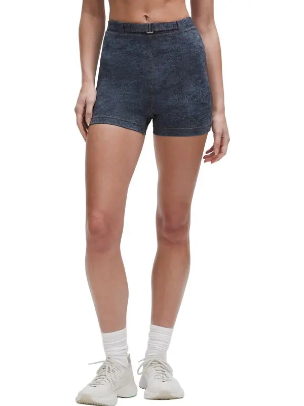 Lululemon Everlux Denim-print 3" Short - Stone Twill Club Blue Multi