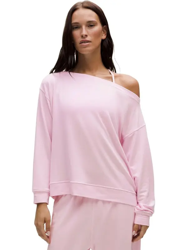 Lululemon Becalm Oversized Boatneck Long-sleeve Shirt - Blissful Pink