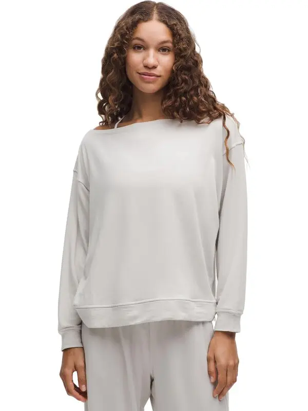 Lululemon Becalm Oversized Boatneck Long-sleeve Shirt - Dove Grey