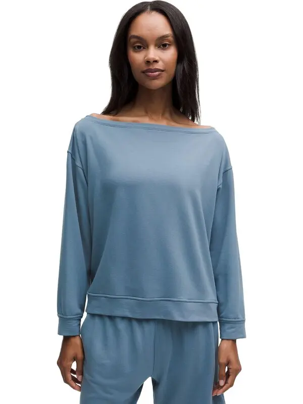 Lululemon Becalm Oversized Boatneck Long-sleeve Shirt - Steel Blue