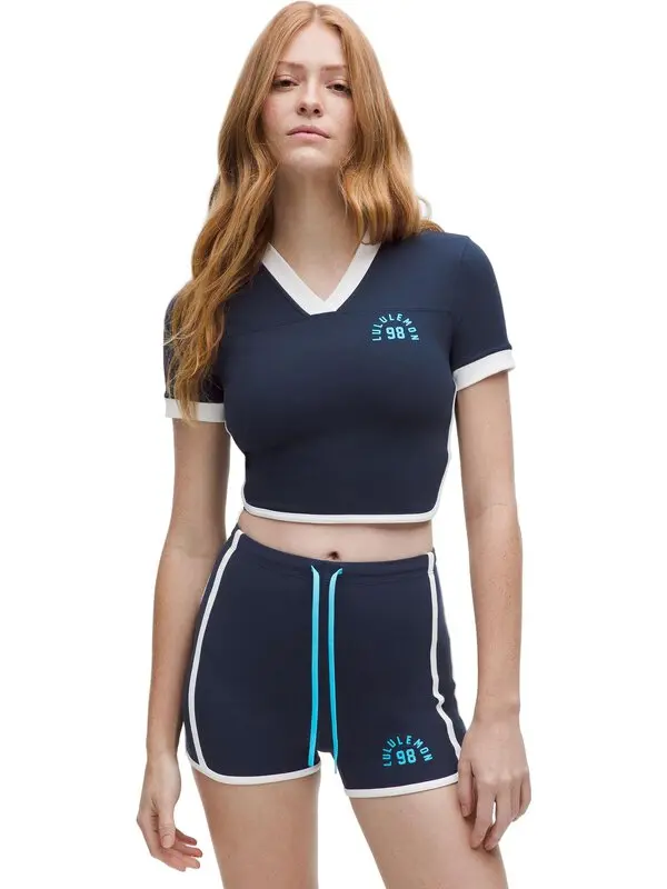 Lululemon Nulu Sporty Trim Short-sleeve Shirt - Club Blue/white