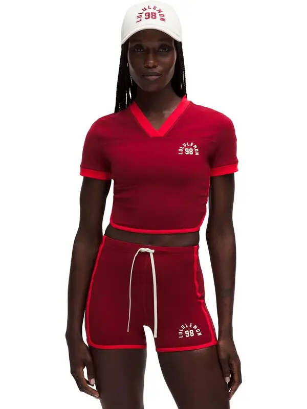 Lululemon Nulu Sporty Trim Short-sleeve Shirt - Oxblood/lululemon Red