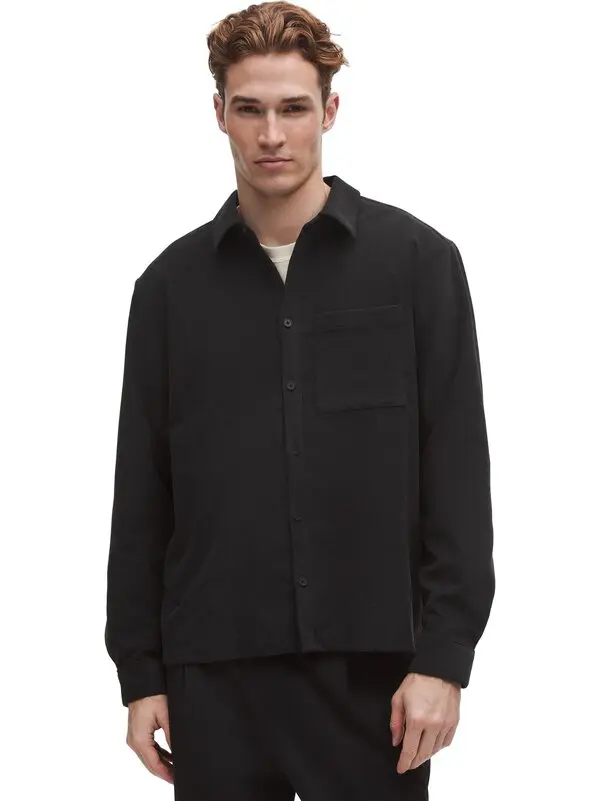 Lululemon Corduroy Relaxed-fit Long-sleeve Button-up Shirt - Black