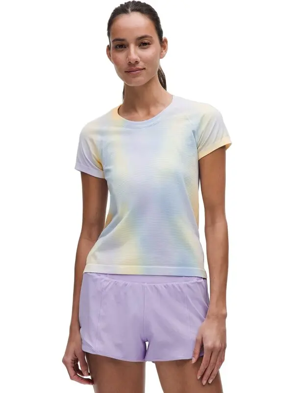 Lululemon Swiftly Tech Short-sleeve Shirt 2.0 Waist Length - Psychedelic Wash Lavender Frost Multi