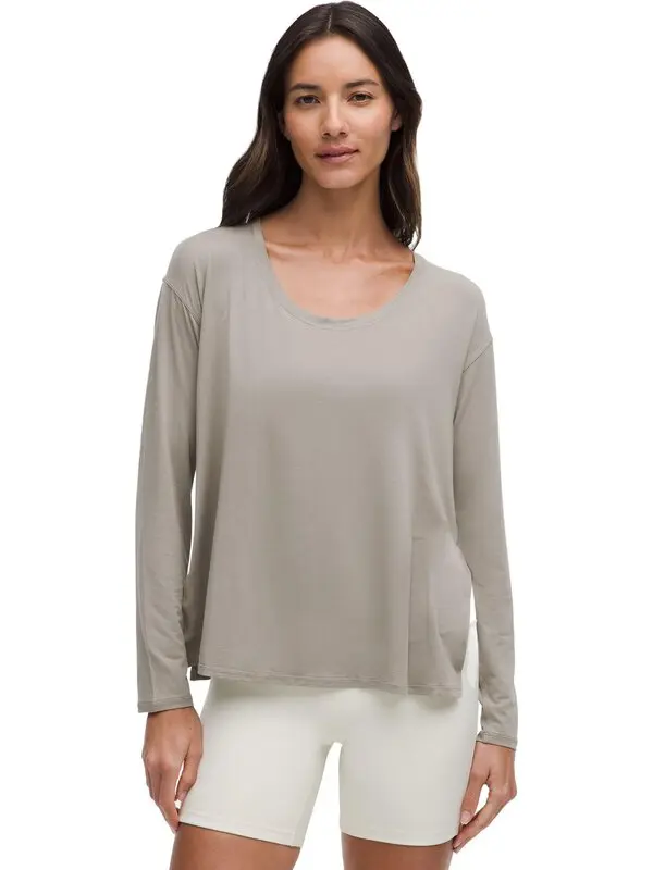 Lululemon Silkappeal Side-slit Long-sleeve Shirt - Warm Ash Grey