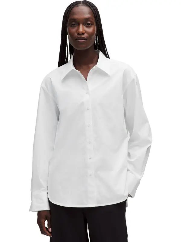 Lululemon Woven Relaxed-fit Button-up Shirt - White