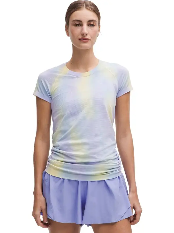 Lululemon Swiftly Tech Short-sleeve Shirt 2.0 Hip Length - Psychedelic Wash Lavender Frost Multi