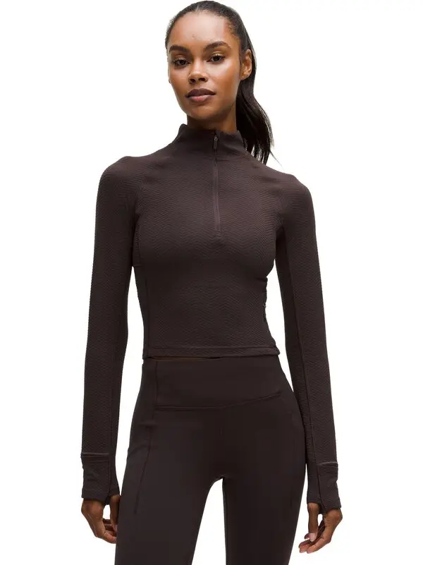 Lululemon It's Rulu Cropped Half Zip - Sequoia