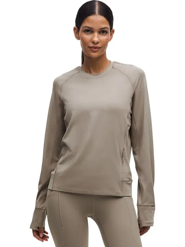 Lululemon Rulu Fleece Long-sleeve Shirt - Warm Ash Grey