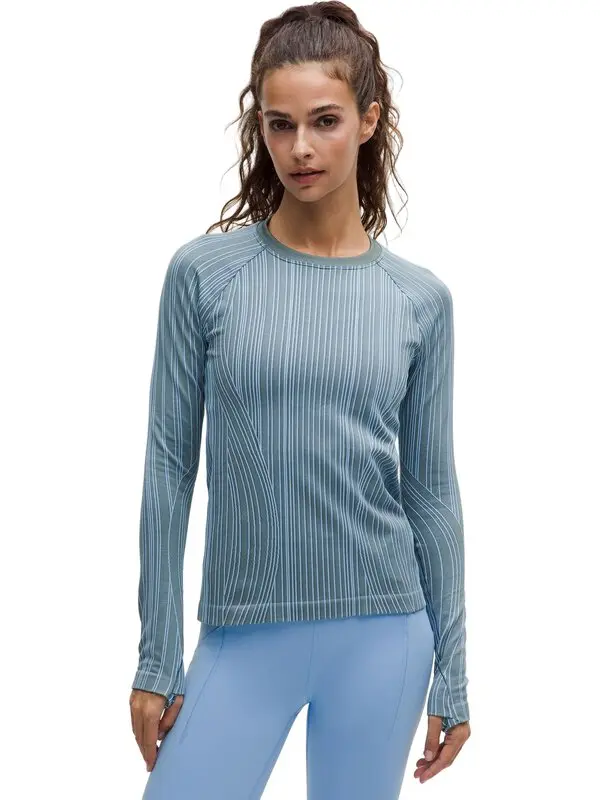 Lululemon Rest Less Variegated Ribbed Pullover - Contour Variegated Rib Sinatra Blue/steel Blue