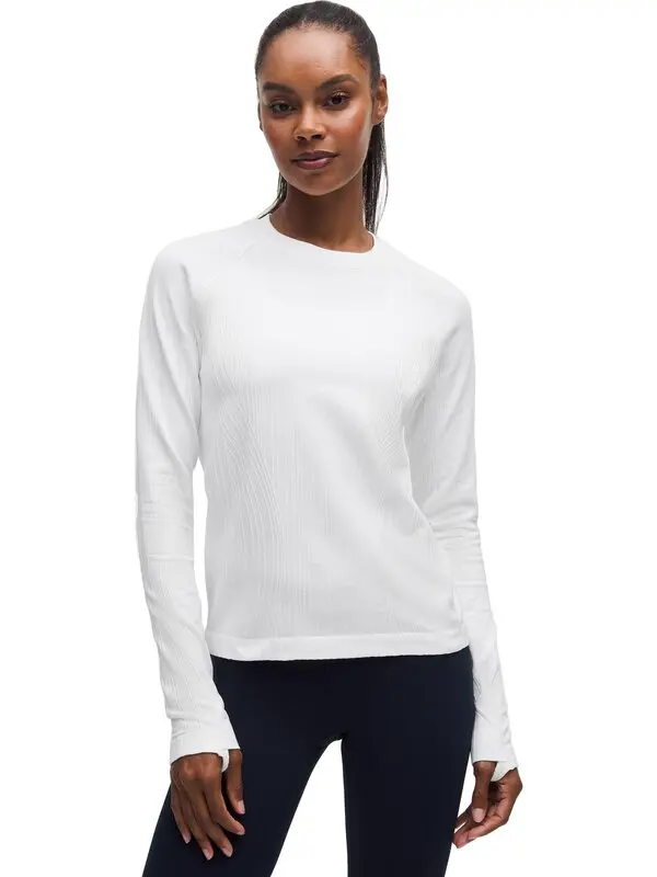 Lululemon Rest Less Variegated Ribbed Pullover - Contour Variegated Rib White