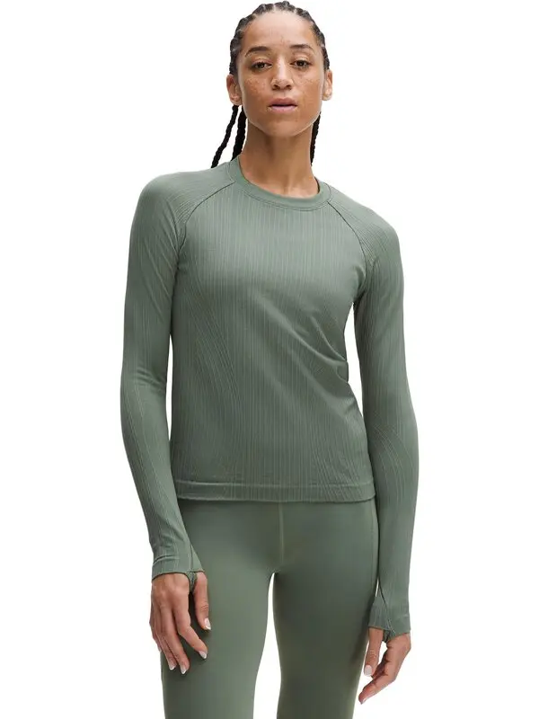 Lululemon Rest Less Variegated Ribbed Pullover - Contour Variegated Rib Willow Leaf