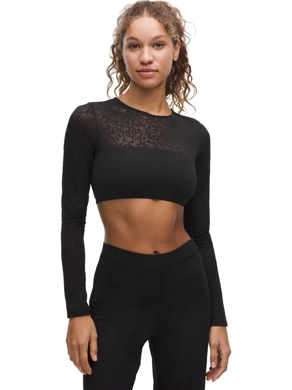 Lululemon Paisley Lace Jacquard Long-sleeve Bandeau - Paisley Lace Jacquard Black