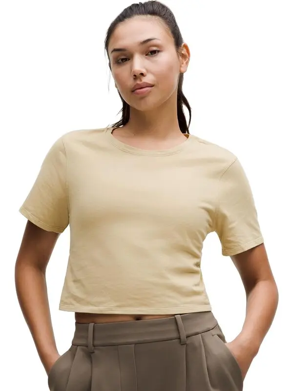 Lululemon Tie-hem Heavyweight Cotton T-shirt - Compass Khaki