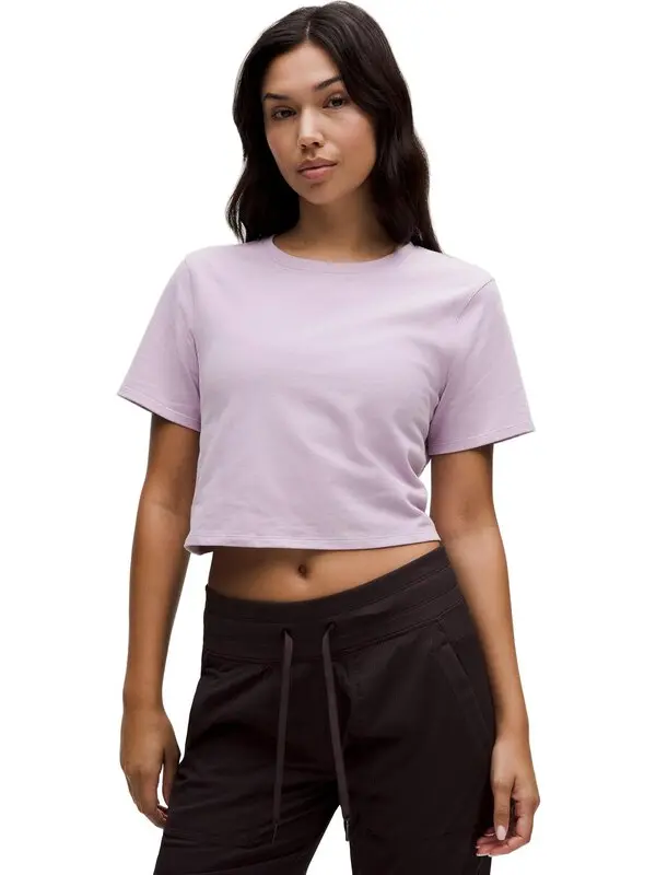 Lululemon Tie-hem Heavyweight Cotton T-shirt - Lilac Ether