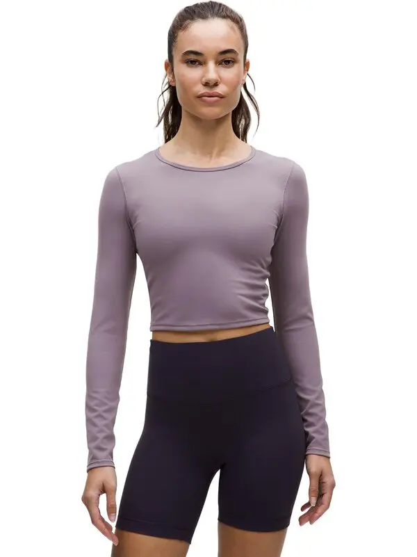 Lululemon Wunder Train Cropped Long-sleeve Shirt - Dusky Lavender