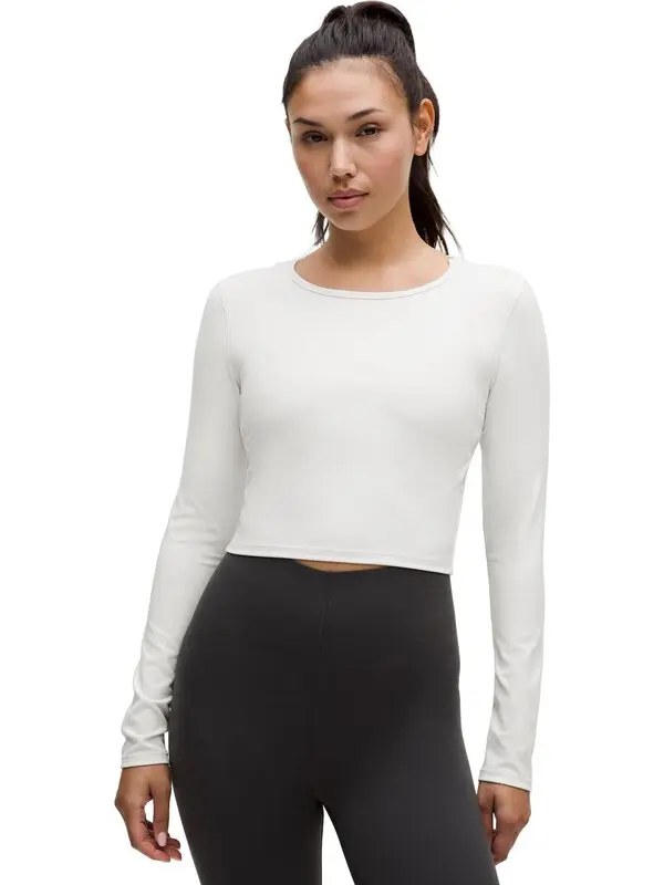 Lululemon Wunder Train Cropped Long-sleeve Shirt - Light Vapor