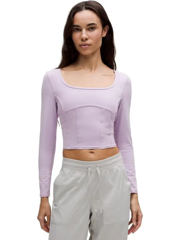 Lululemon Waist-seamed Nulu Long-sleeve Shirt - Lilac Ether