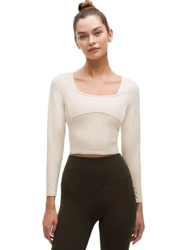 Lululemon Waist-seamed Nulu Long-sleeve Shirt - White Opal
