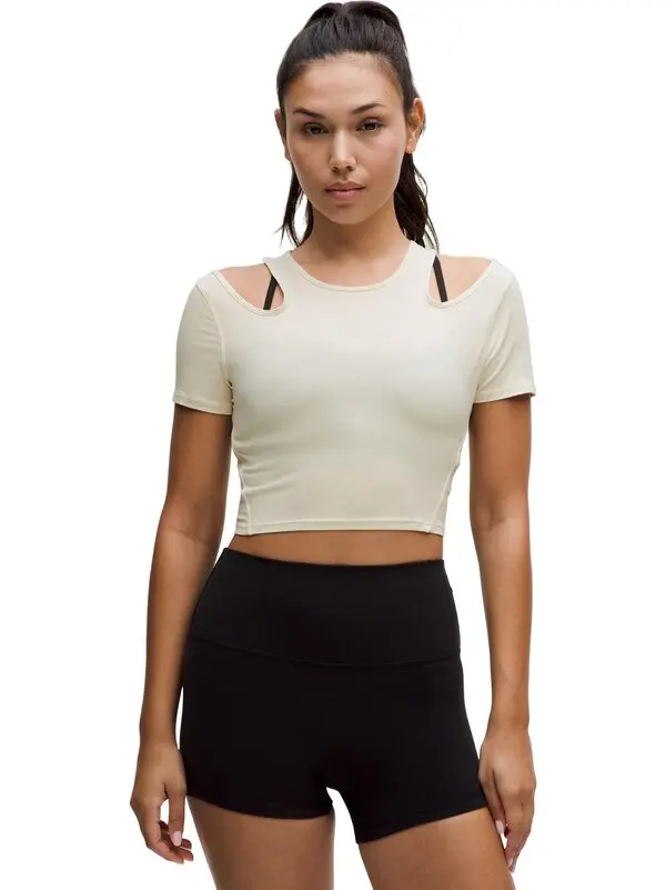 Lululemon Shoulder Cut-out Yoga T-shirt - Bone