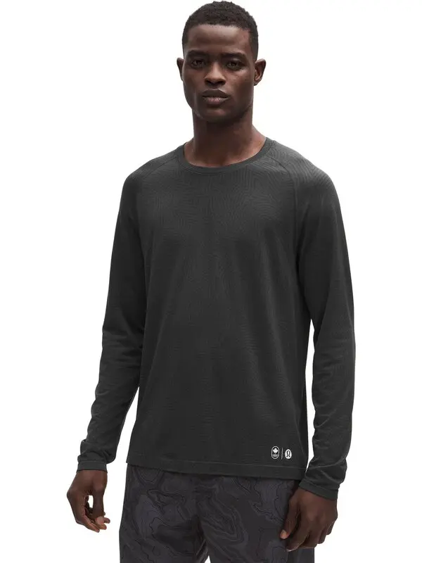 Lululemon Team Canada Metal Vent Tech Long-sleeve Shirt - Maple Echo Black/graphite Grey