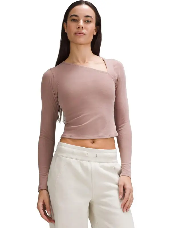 Lululemon Ribbed Asymmetrical Long-sleeve Shirt - Twilight Rose