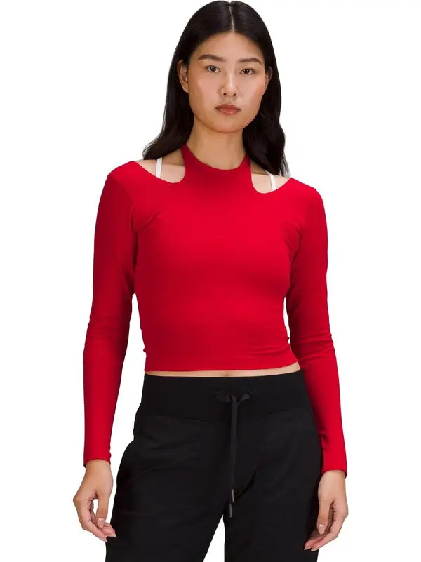 Lululemon Lunar New Year Halter Neck Long Sleeve Shirt - Dark Red