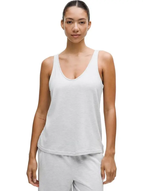 Lululemon Becalm V-neck Tank Top - Heathered Core Ultra Light Grey