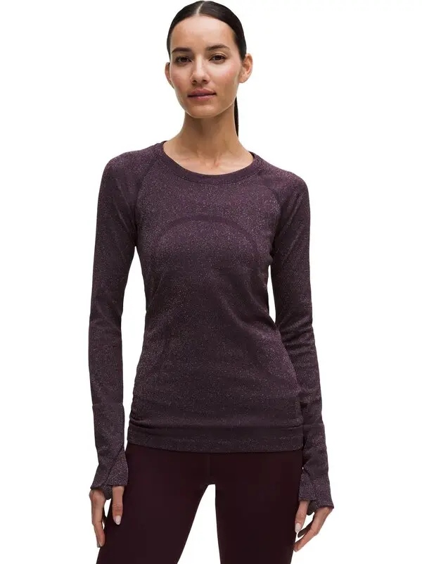 Lululemon Swiftly Tech Long-sleeve Shirt 2.0 - Black Plum/rainbow Lurex