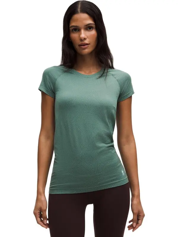 Lululemon Team Canada Swiftly Tech Short-sleeve Shirt 2.0 - Maple Echo Rip Tide/medium Forest