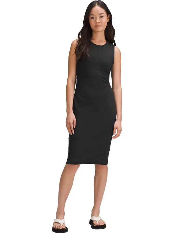 Lululemon Shirred Cotton Midi Tank Dress - Black