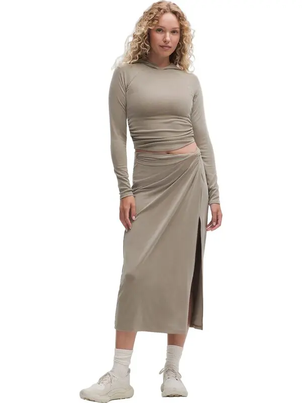 Lululemon Softstreme Midi Skirt - Warm Ash Grey