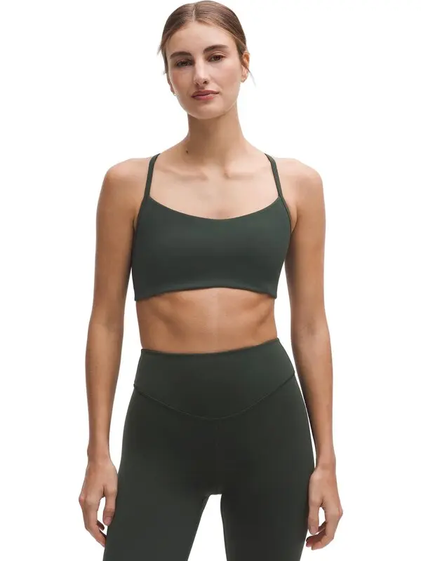 Lululemon Flow Y Bra Light Support, A/b Cup - Rainforest Green