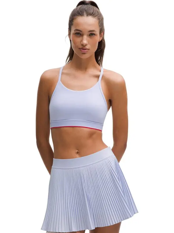 Lululemon Flow Y Mid-support Bra Logo - Serene Blue