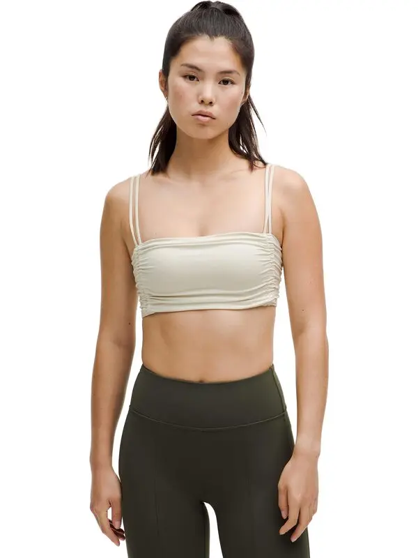 Lululemon Ruched Yoga Bra Shimmer - Bone