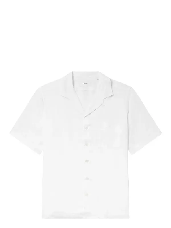 LARDINI Convertible-collar Linen Shirt - White