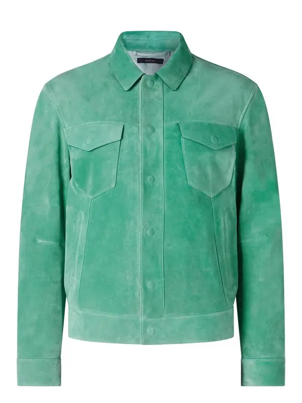 TOM FORD Slim-fit Suede Jacket - Green