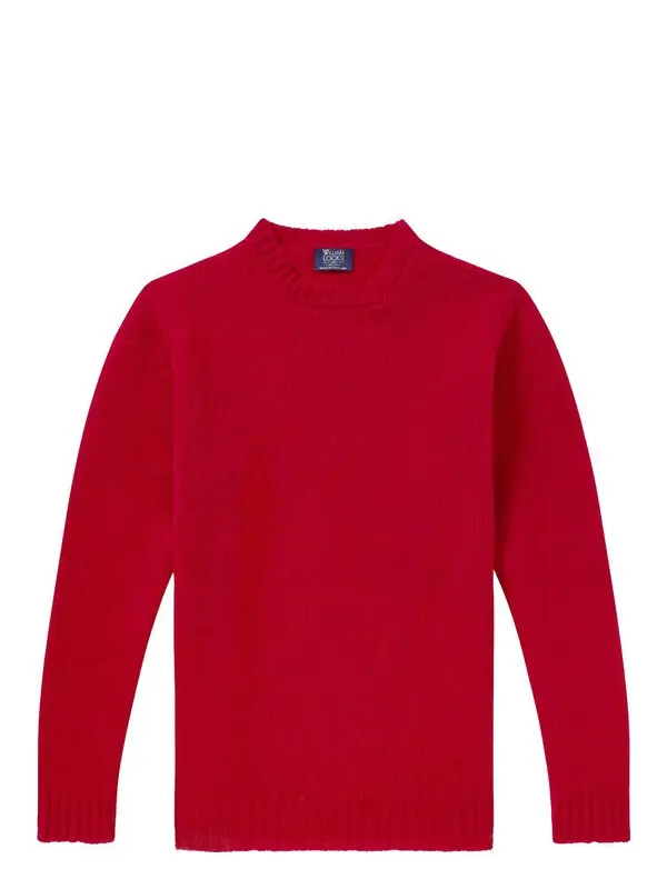 William Lockie Virgin Wool Crewneck Sweater - Red