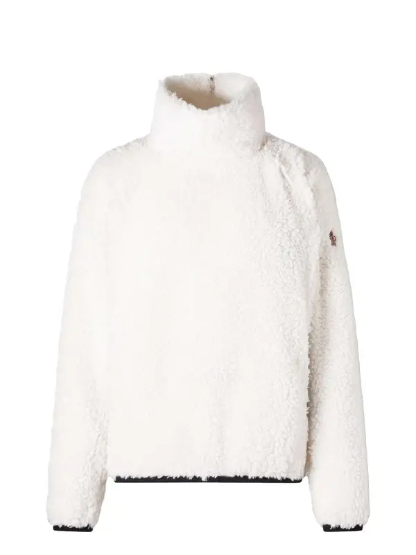 Moncler Logo-appliquéd Fleece Sweatshirt - White