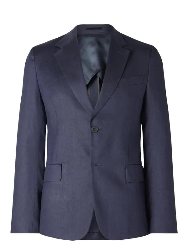 Paul Smith Slim-fit Linen And Virgin Wool-blend Suit Jacket - Blue