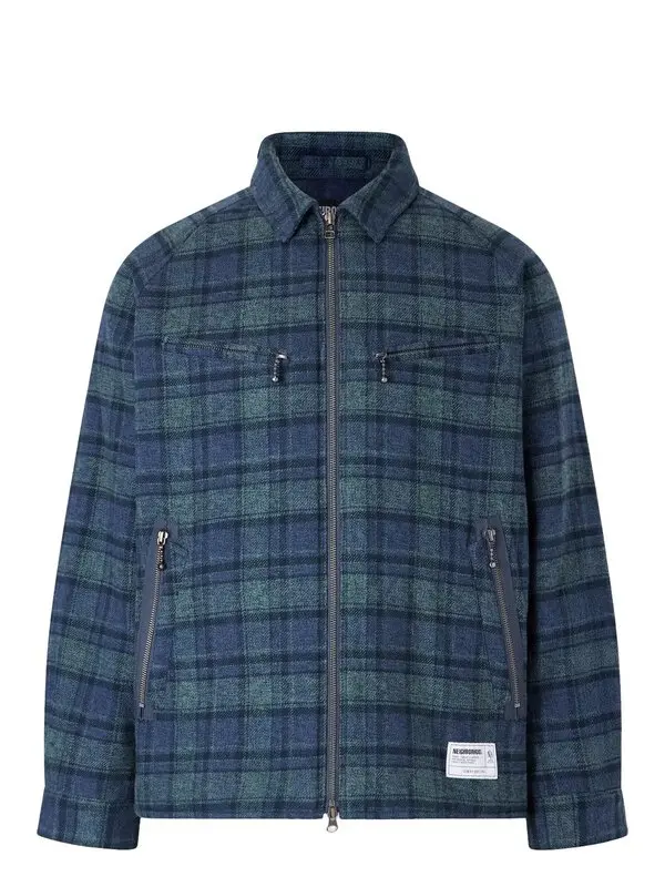 NEIGHBORHOOD Padded Checked Cotton-drill Blouson Jacket - Green