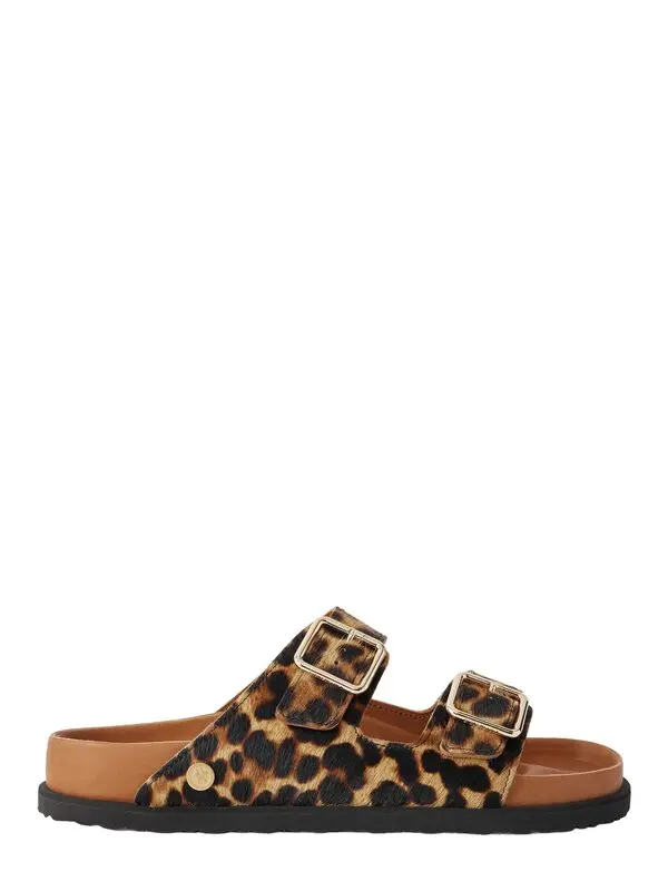 BIRKENSTOCK Arizona Leopard-print Calf Hair Sandals - Brown