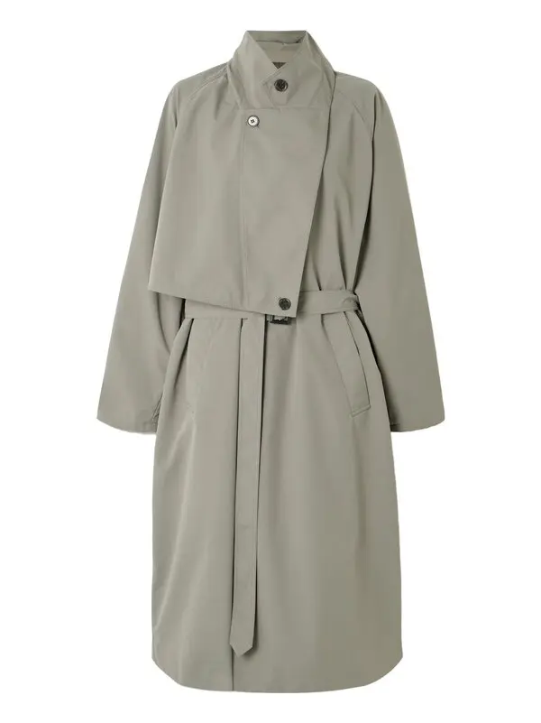 Tibi Frank Belted Layered Trench Coat - Gray