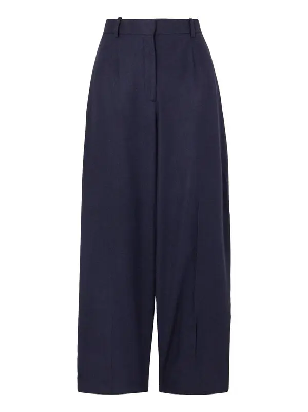 TOTEME Pleated Flannel Wide-leg Trousers - Blue