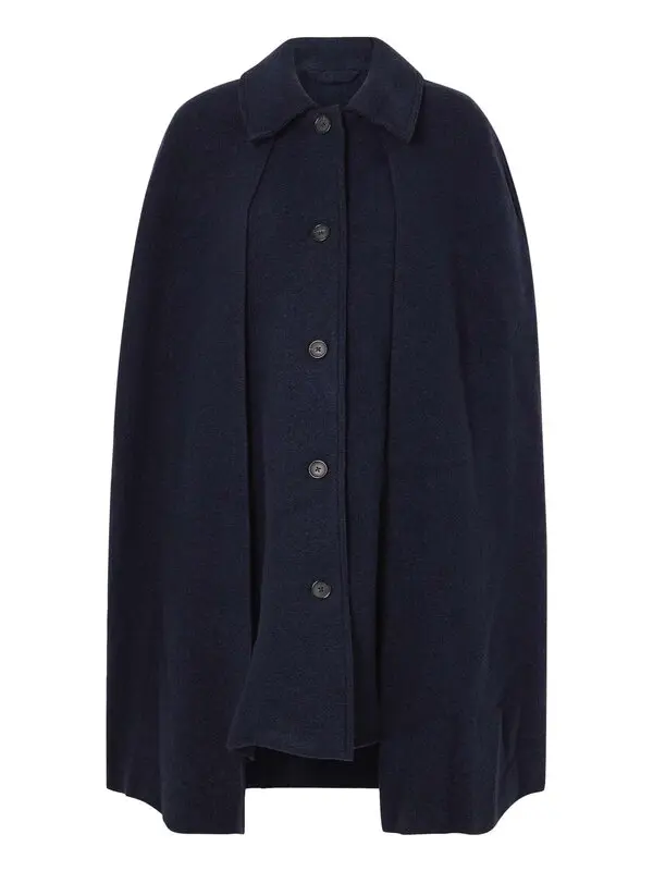 TOTEME Wool-felt Cape Coat - Navy