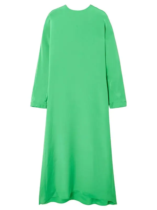 Tibi Silk Crepe De Chine Maxi Dress - Green