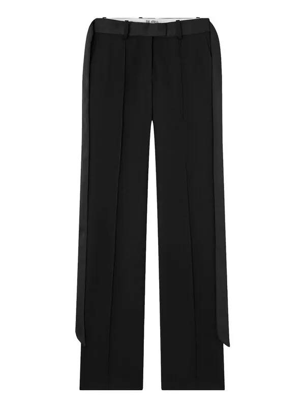 Attico Tie-detailed Wool-twill Pants - Black
