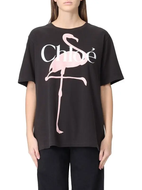 Chloé Flamingo Graphic T-shirt - Black